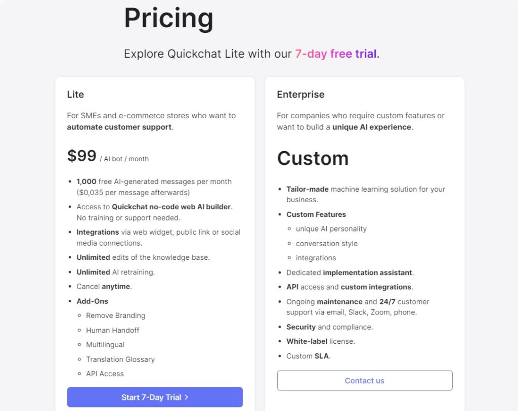 Quickchat AI - Features, Pricing, Alternative and Review